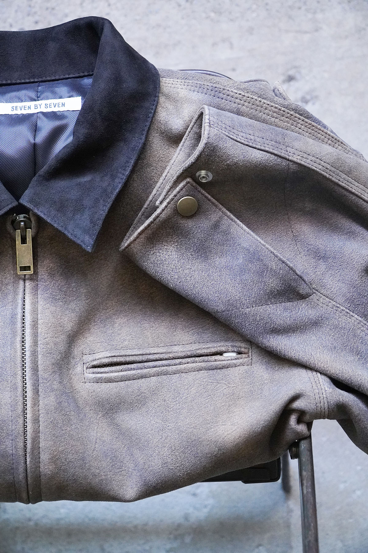 DETROIT JACKET -Goat suede leather Antique finish